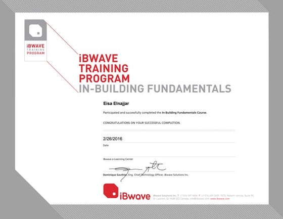 iBwave Level 2 Certificate | PPT