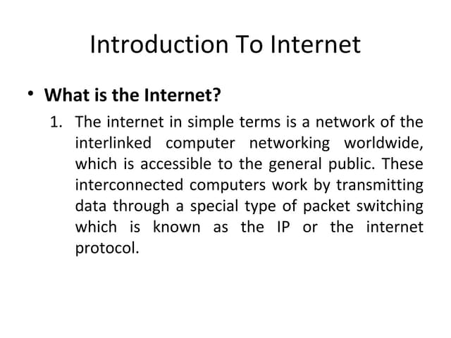 Introduction to internet | PPTX