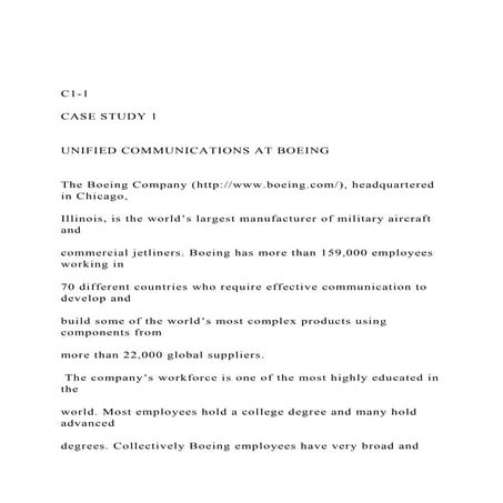 C1-1 CASE STUDY 1 UNIFIED COMMUNICATIONS AT BOEING .docx