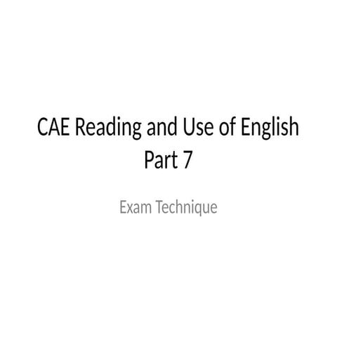 C1 Advanced Reading Part 7 Updatssse Pptx