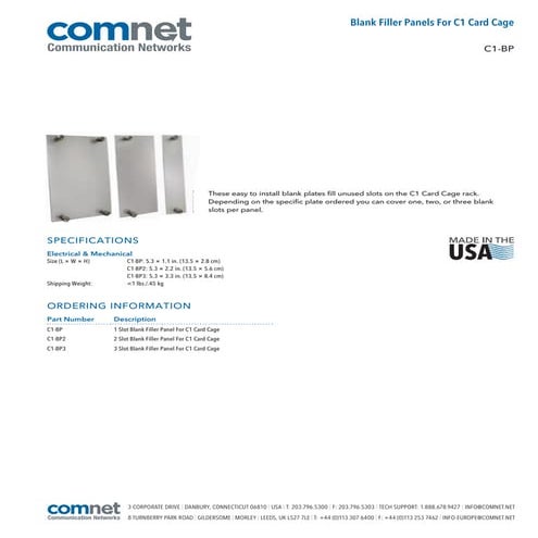 ComNet C1-BP Data Sheet | PDF