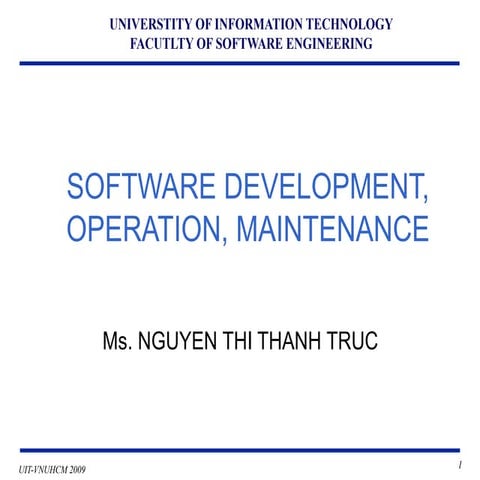Introduction to software development, operation, maintenance | PPT