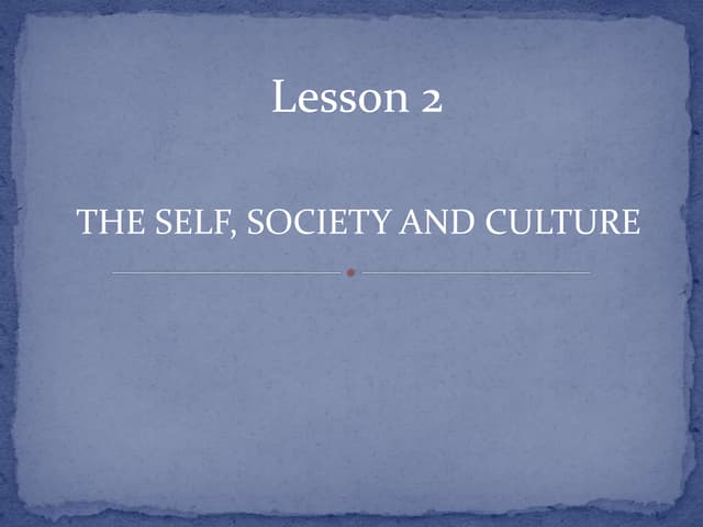 The Self in Western and Eastern Thoughts | PPTX