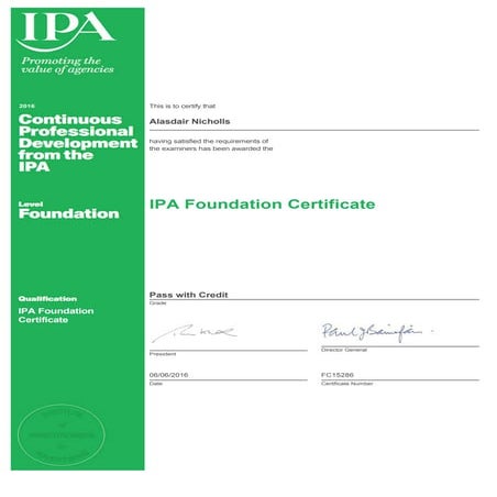 IPA Foundation Certificate | PDF