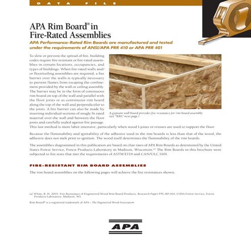 APA Rim in Fire Rated Assemblies D350 | PDF