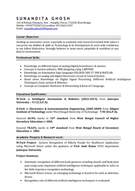 emb prakash resume | PDF
