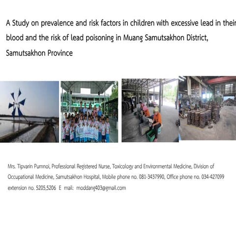 A Study on prevalence and risk factors in children with excessive lead ...