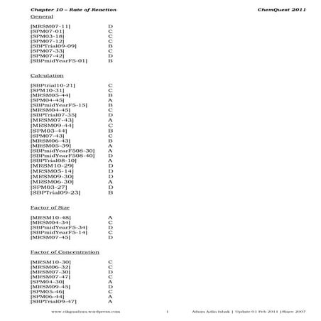 Jawapan C10 ChemQuest P1 | PDF