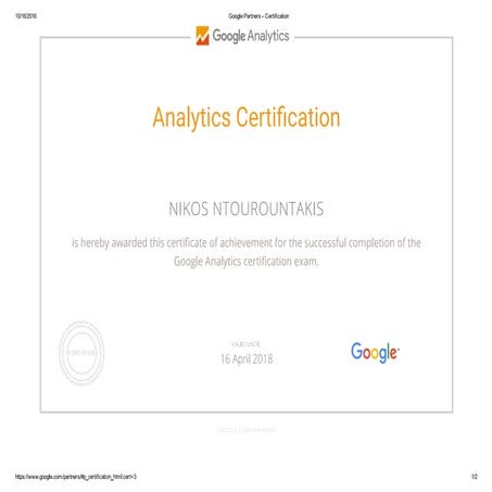analytics certification | PDF
