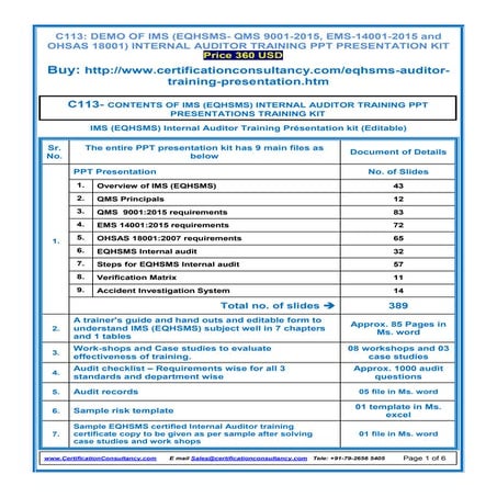 IMS Documentation Requirements As per ISO 9001,ISO 14001 and ISO 45001 ...