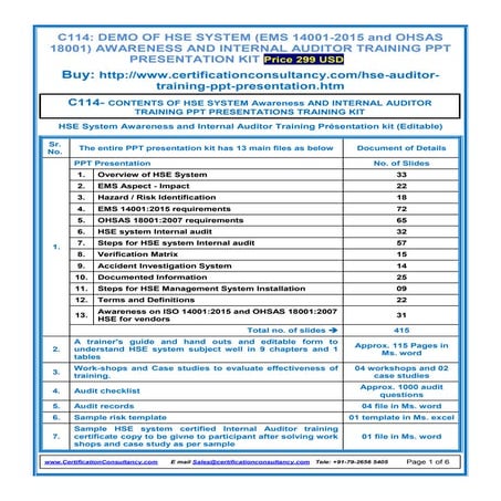 Auditor Training packages for HSE | PDF