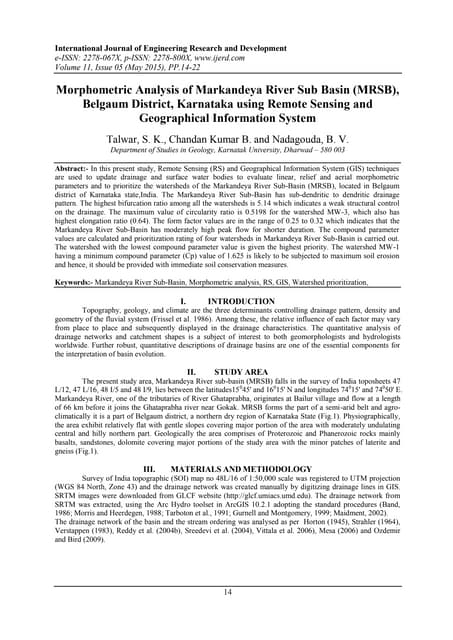 Morphometric Analysis of Drainage Basin.pptx | Geography | Science