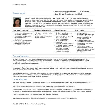 Sharon Jones cv | DOCX