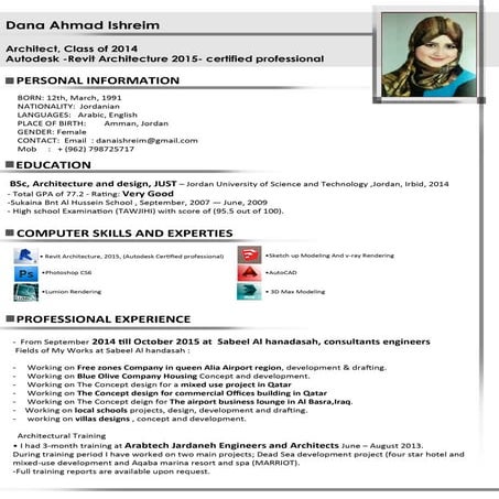 Arch. Dana Shreim cv | PDF