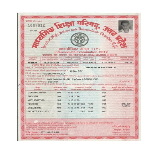 Inter-Marksheet | PDF