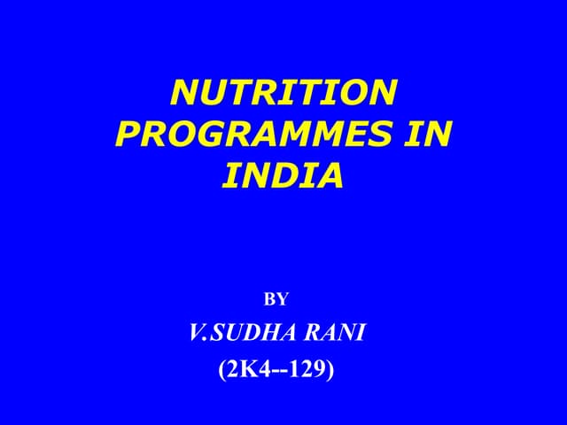 National nutritional programme | PPTX