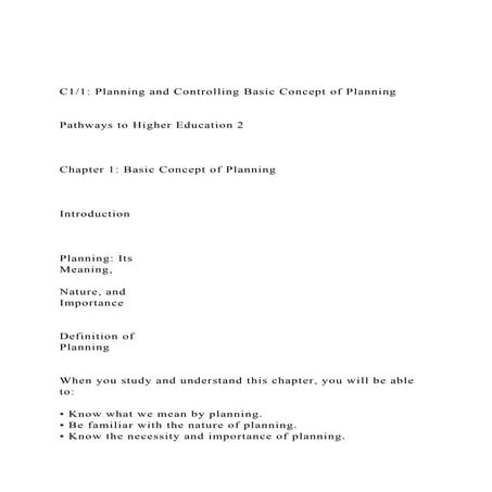 Relationship between planning and controlling | DOC