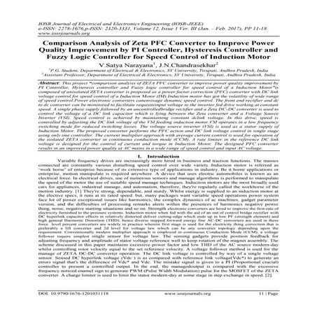 Comparison Analysis of Zeta PFC Converter to Improve Power Quality Improvement by PI Controller ...