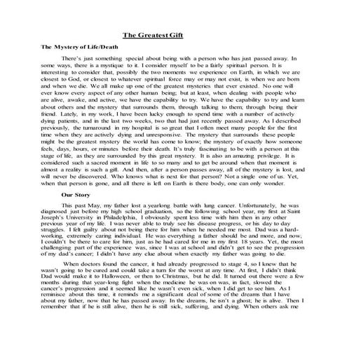 The Greatest Gift | PDF