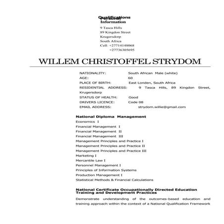 Willie_CV_2016 | DOC