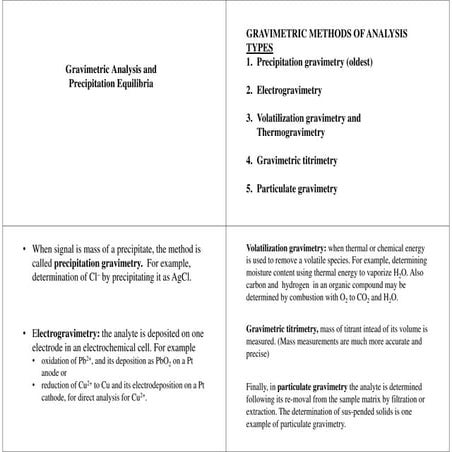 Principles-of-Gravimetric-Analysis.pdf analysis and it's types | PDF