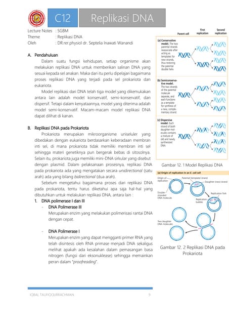 Ppt replikasi DNA | PPTX