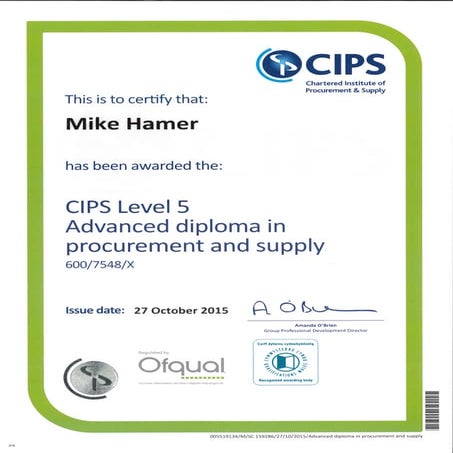 CIPS Level 5 Advanced Diploma in Procurement & Supply | PDF