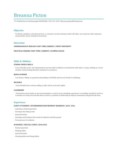 resume for sylvia | PDF