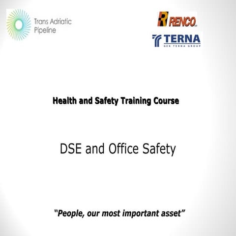 DSE and Office Safety - Health and Safety trainings | PPT