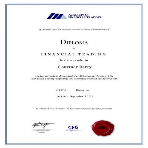 Diploma in Financial Trading - CA Barry | PDF
