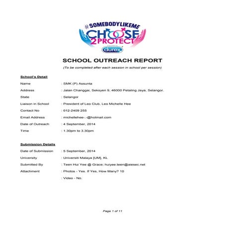 School Outreach Report_LCUM_SMK(P)Assunta | PDF