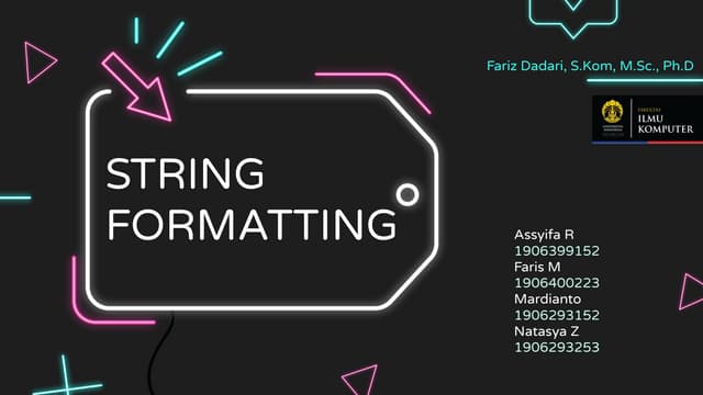 String Formatting Python Ppt 3843