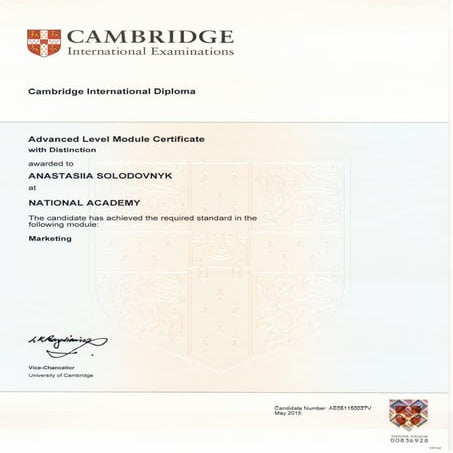 Cambridge Cert. | PDF