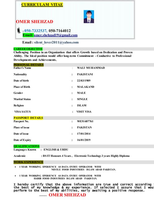 MALIK MUBEEN ARSHAD CV | PDF