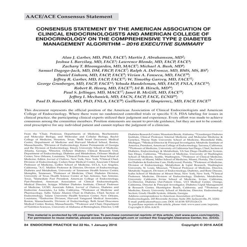 C15 aace ace consensus statement 2016 | PDF | Diabetes | Diseases and ...