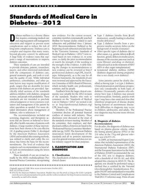 Ada diabetes revisions_2010 | PDF