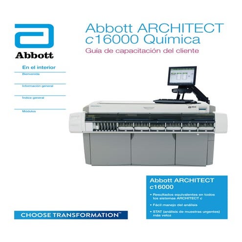 Abbott C16000 Manual Guia de capacitacion usuario - abbott | PDF