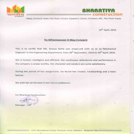 Experience Letter | PDF