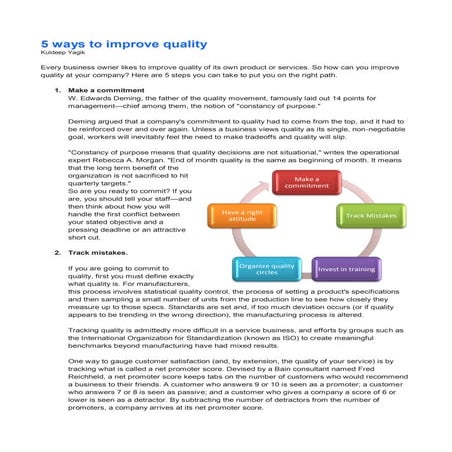 5 ways o improve quality | PDF