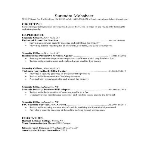 Surendra Mohabeer Resume | DOC