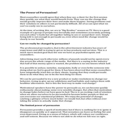 The Power of Persuasion | DOCX