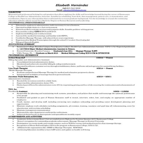 Elizabeth HResume | DOCX