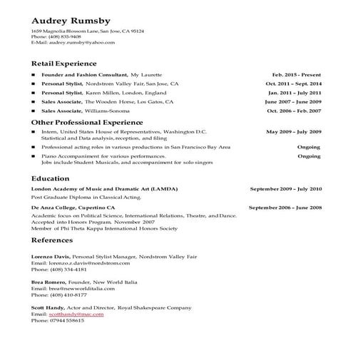 Audrey Rumsby Resume 2015 | DOCX