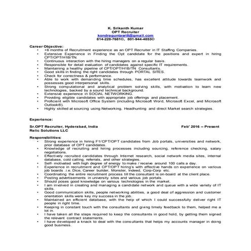 rrrrrrrrrrrrrrrrSrikanth OPT Recruiter Resume (2) | DOCX