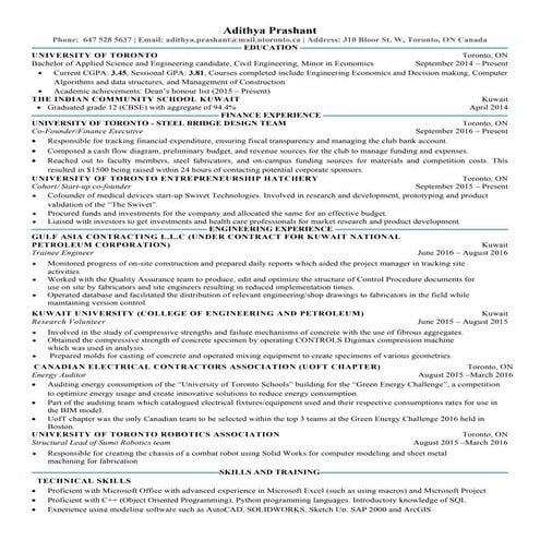 Adithya Prashant Resume | PDF