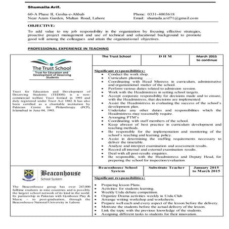 New CV shumaila3 | DOCX