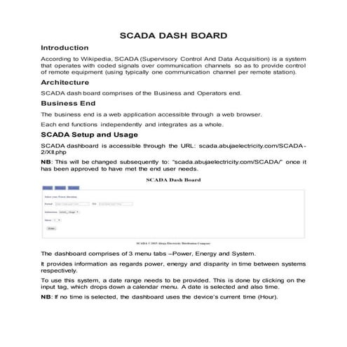 SCADA Documentation | DOCX