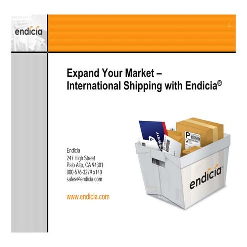Endicia_InternationalShipping_Webinar | PDF