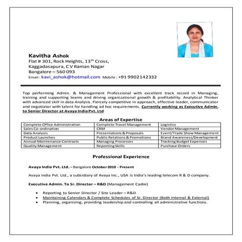 CV - Kavitha | PDF