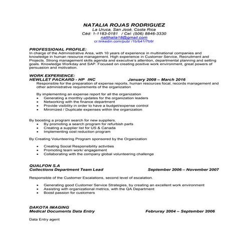 Resume Nathalia Rojas Rodriguez | PDF
